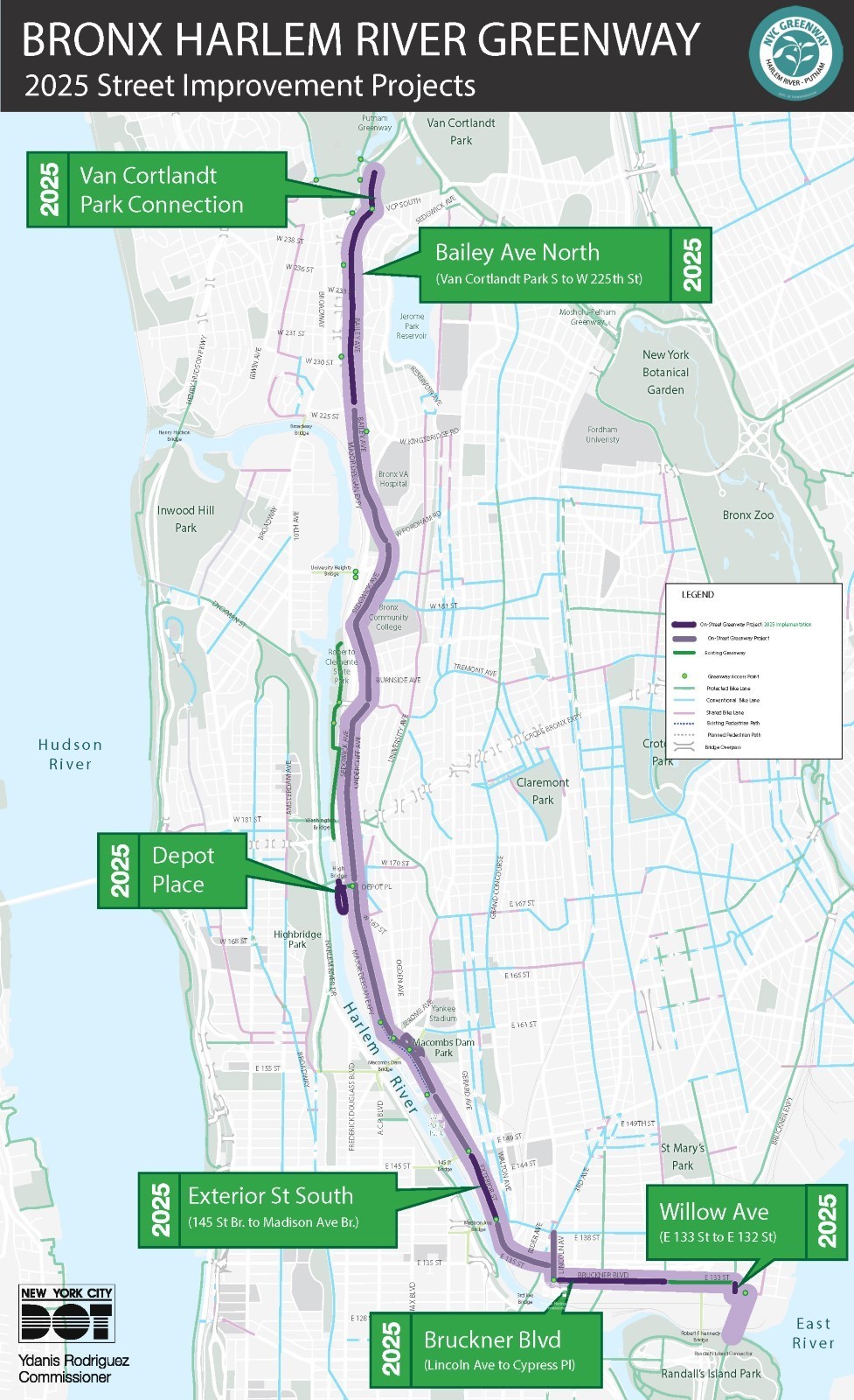 Bike Month: NYC DOT Begins Constructing Harlem River Greenway in Bronx